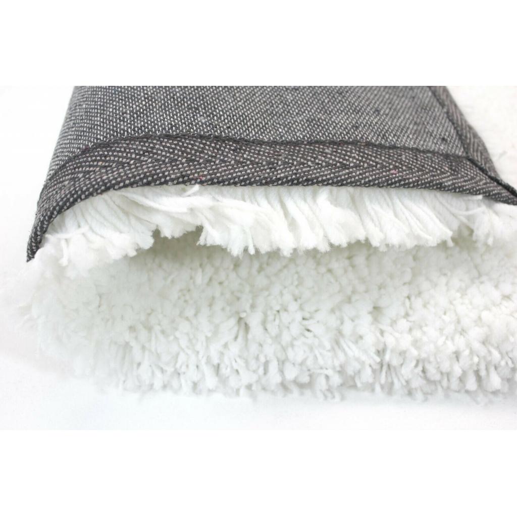 Modern Thick Deep Pile Shaggy Rug in Ivory 100 x 150 cm (3'3''x4'11')
