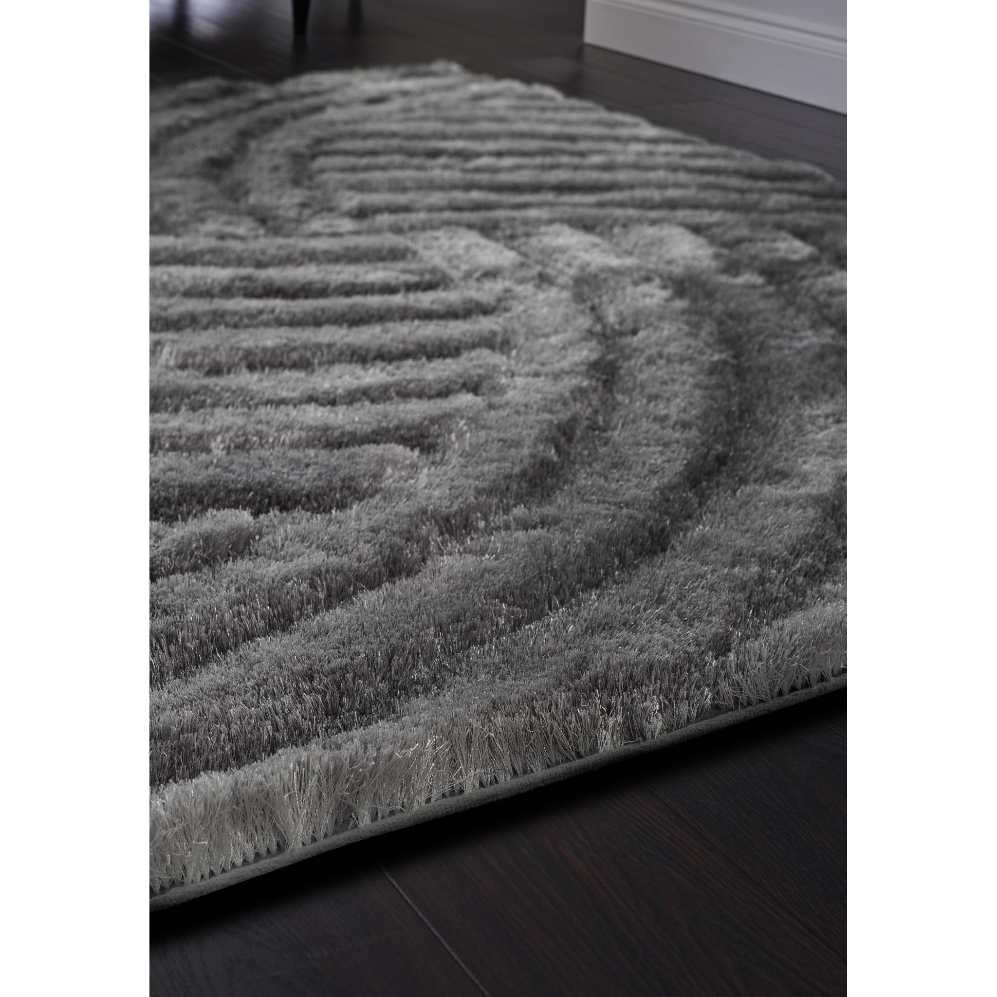 Dallas Hand Carved Soft Thick Pile Shaggy Rug in Mauve, Charcoal and ...